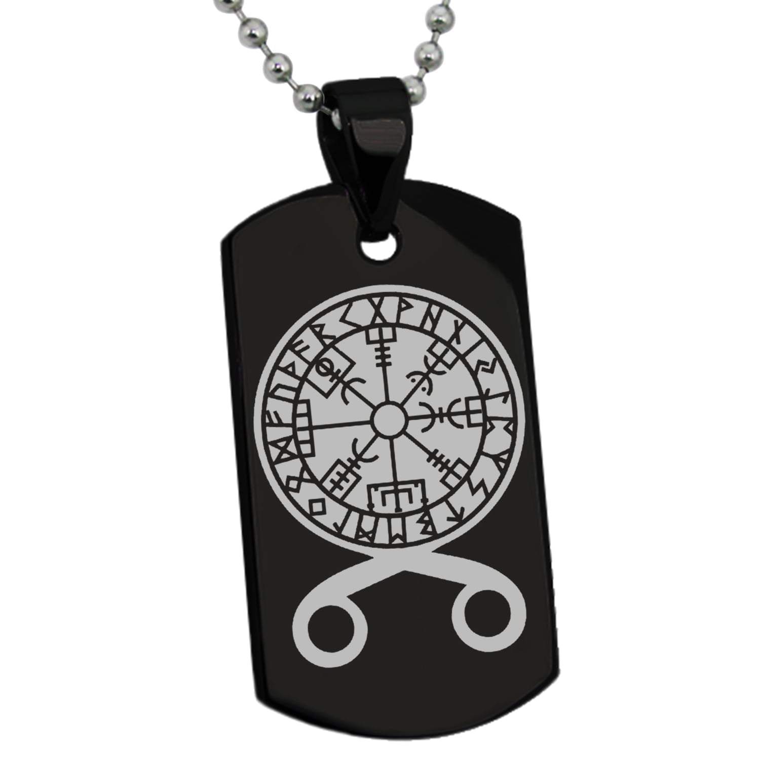 Tioneer Stainless Steel Binding Vegvisir Troll Cross Runic Viking ...
