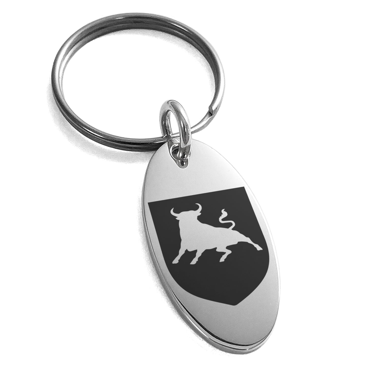 Tioneer Stainless Steel Bull Bravery Coat of Arms Shield Engraved Small ...