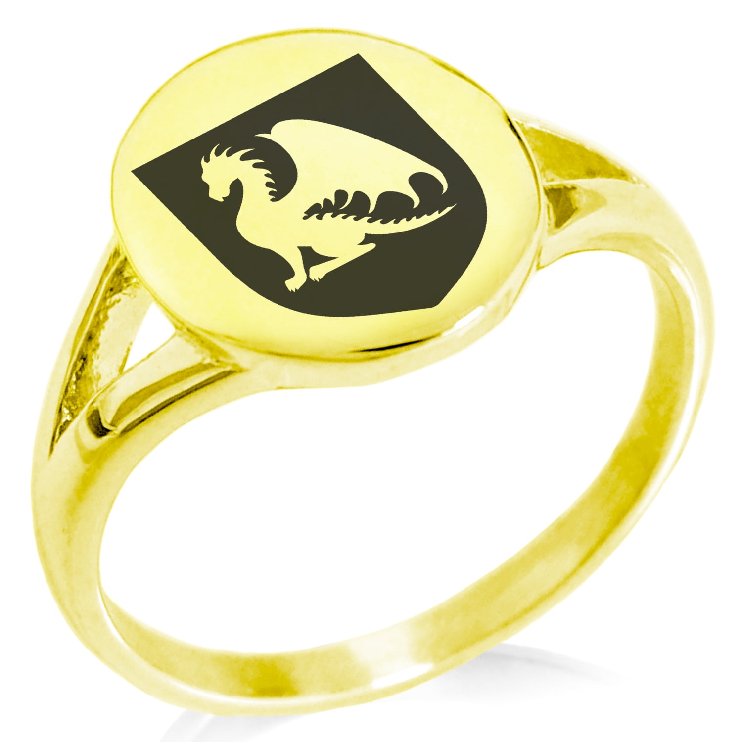 Tioneer Stainless Steel Dragon Guardian Coat of Arms Shield Minimalist ...