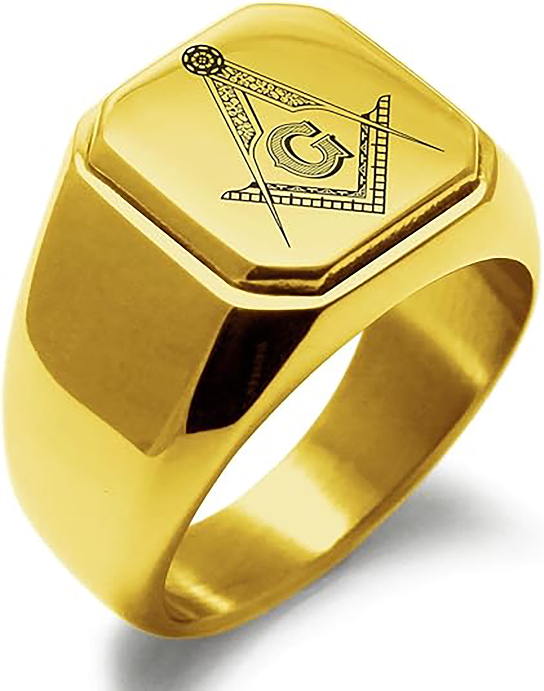 Tioneer Stainless Steel Freemasons Masonic Floral Compass Engraved ...