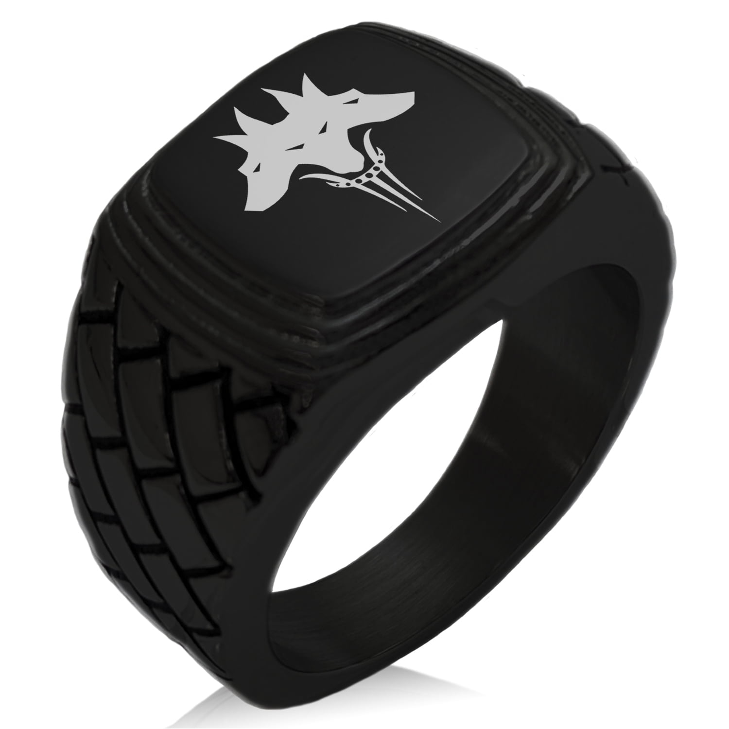 Tioneer Stainless Steel Greek Mythology Cerberus Geometric Pattern Step ...