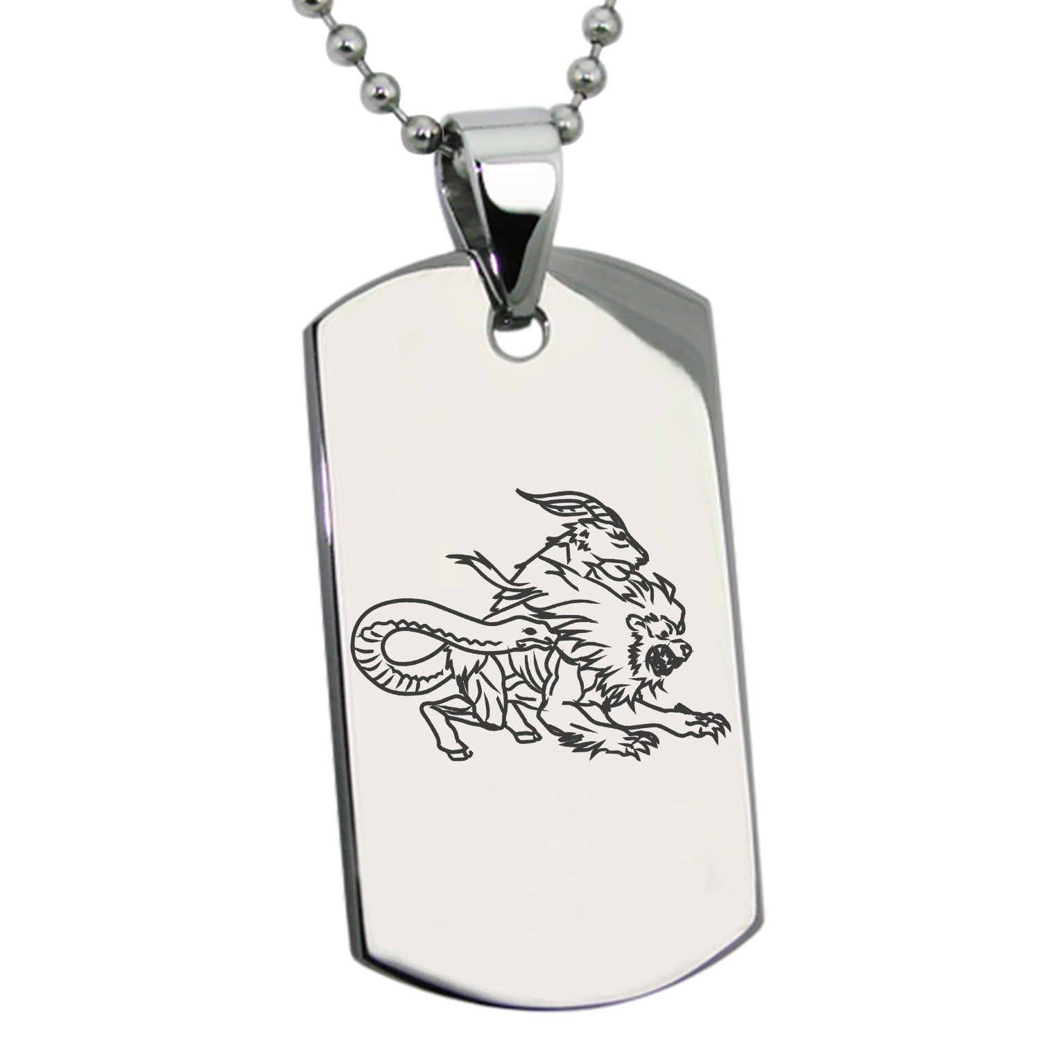 Tioneer Stainless Steel Greek Mythology Chimera Engraved Dog Tag ...