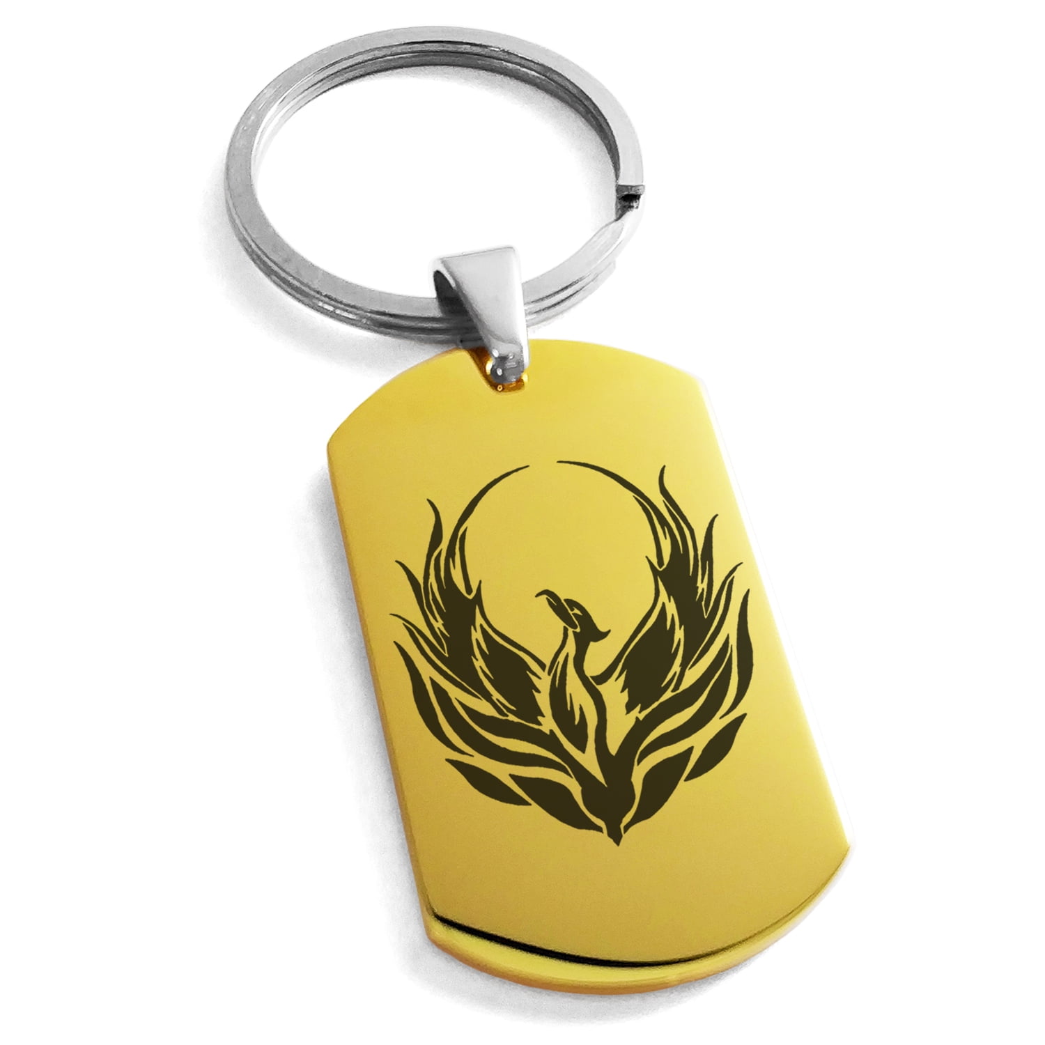 Tioneer Stainless Steel Greek Mythology Phoenix Engraved Dog Tag ...