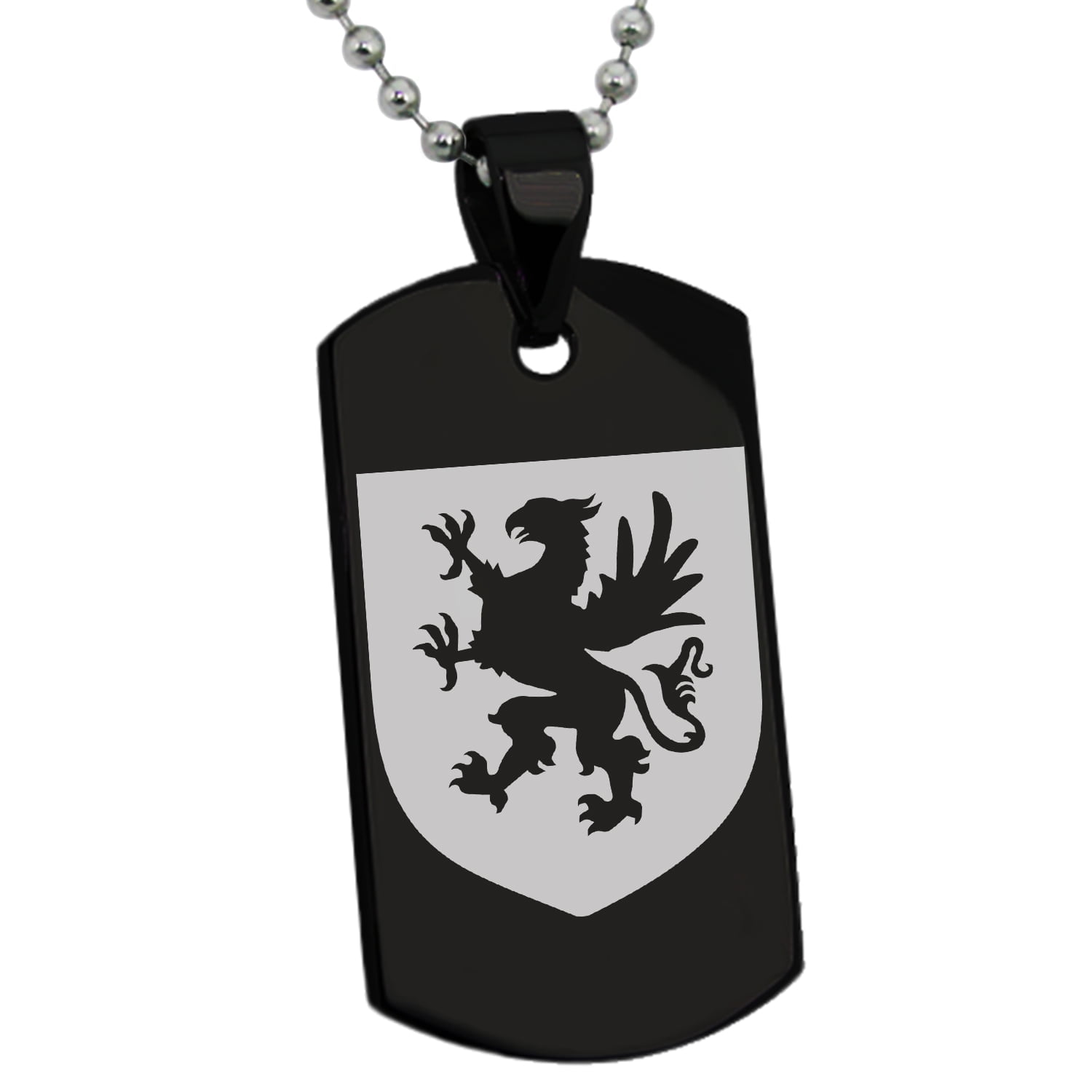 Tioneer Stainless Steel Griffin Valor Coat of Arms Shield Engraved Dog ...