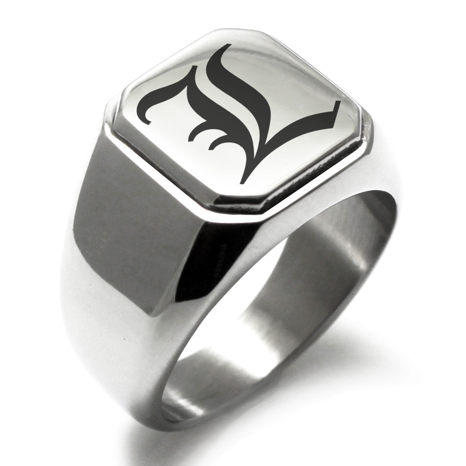 Tioneer Stainless Steel Letter L Initial Old English Monogram Engraved ...