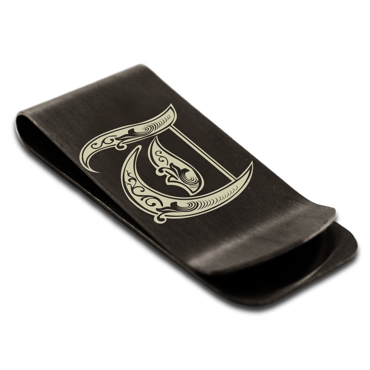 Tioneer Stainless Steel Letter T Initial Royal Monogram Engraved ...