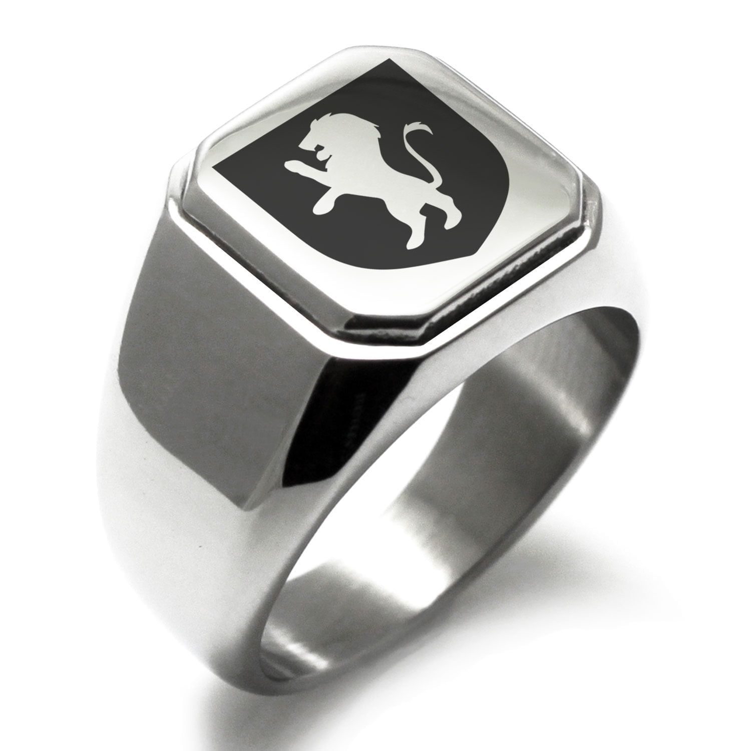 Tioneer Stainless Steel Lion Courage Coat of Arms Shield Engraved ...