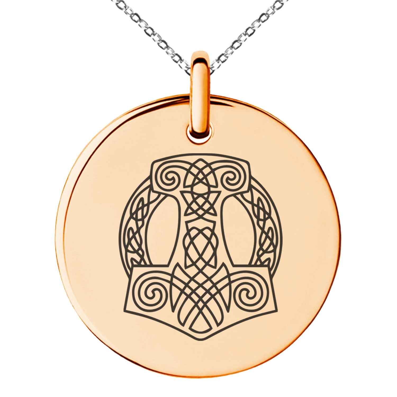 Tioneer Stainless Steel Majesty Thor's Hammer Mjolnir Viking Engraved ...