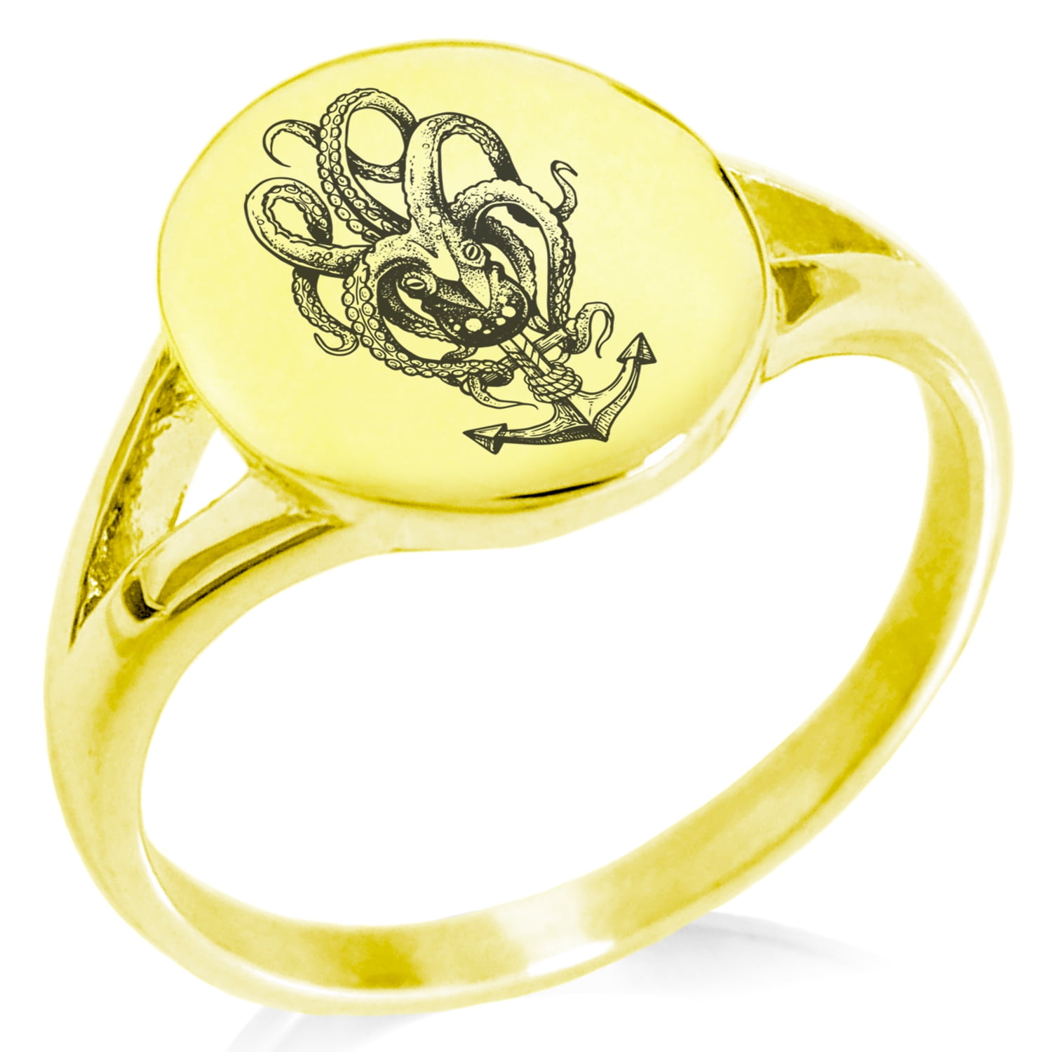 Tioneer Stainless Steel Nautical Octopus Anchor Minimalist Oval Top ...