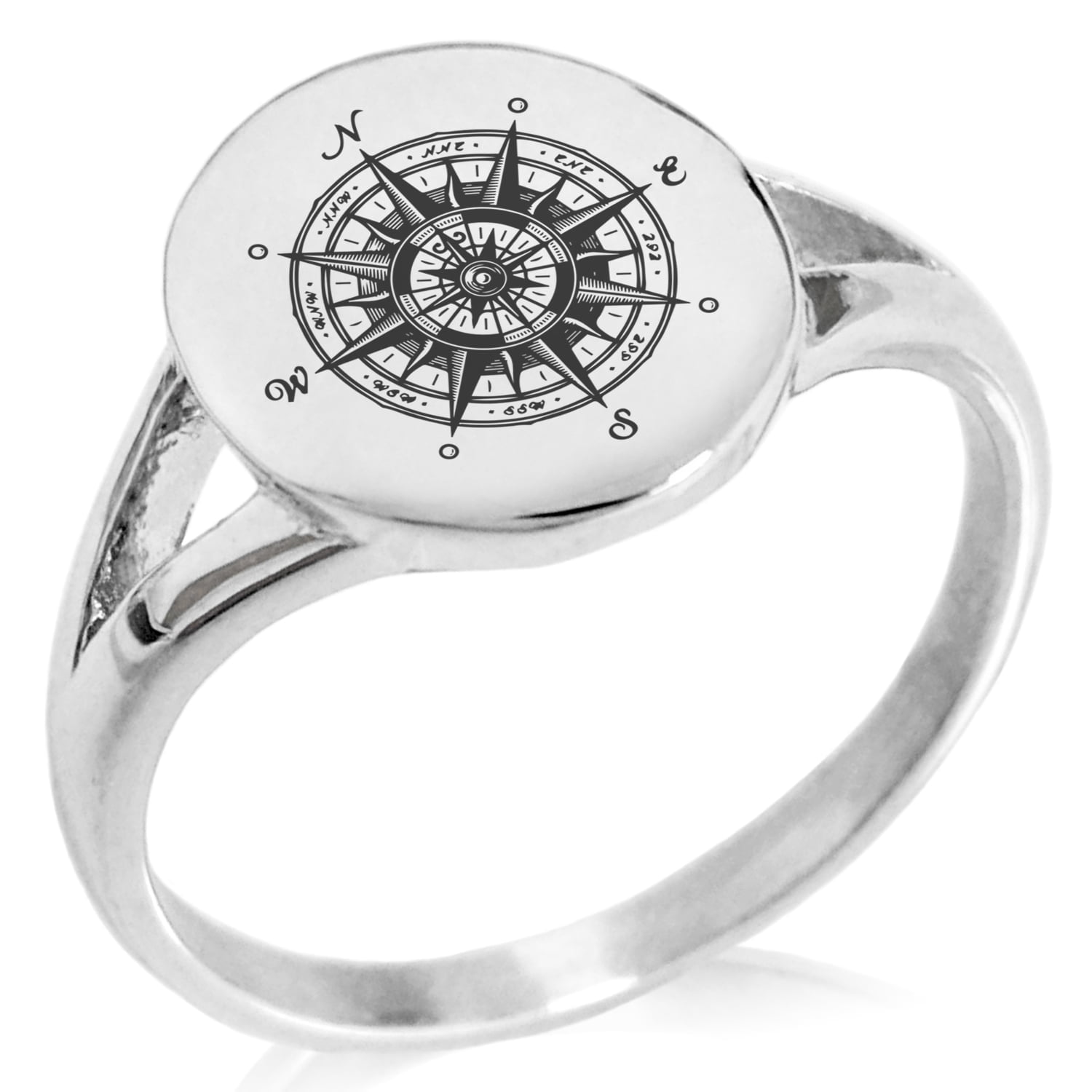Tioneer Stainless Steel Nautical Vintage Compass Minimalist Oval Top ...