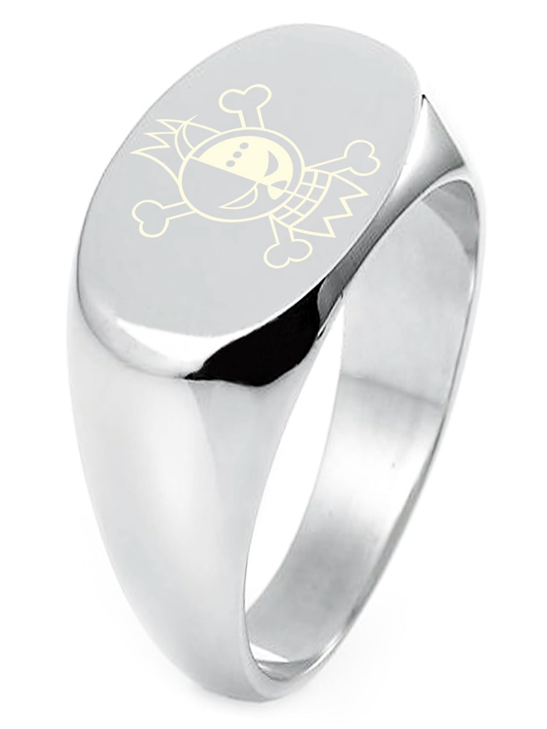 Tioneer Sterling Silver One Piece Franky Pirate Skull Flag Engraved ...