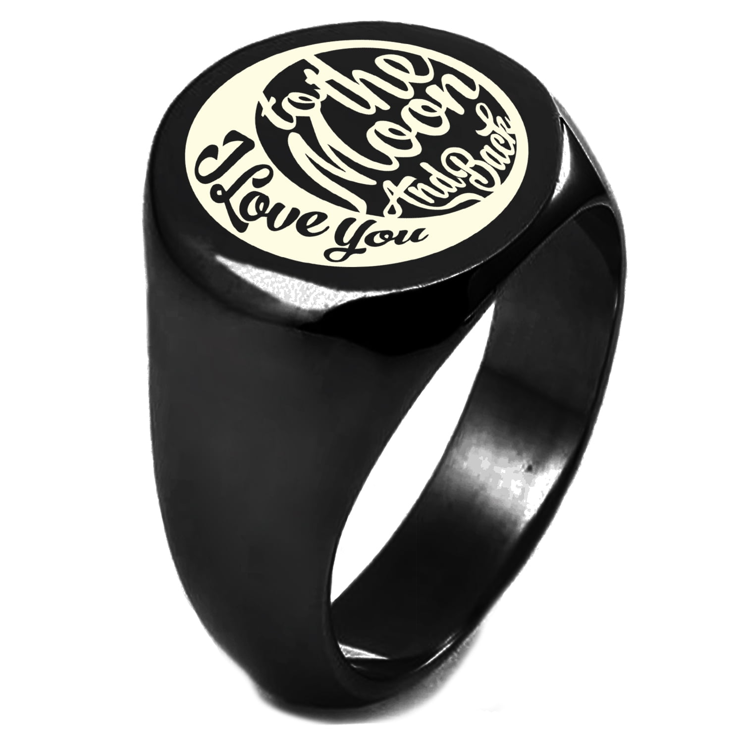 Tioneer Sterling Silver Retro I Love You to the Moon and Back Engraved ...
