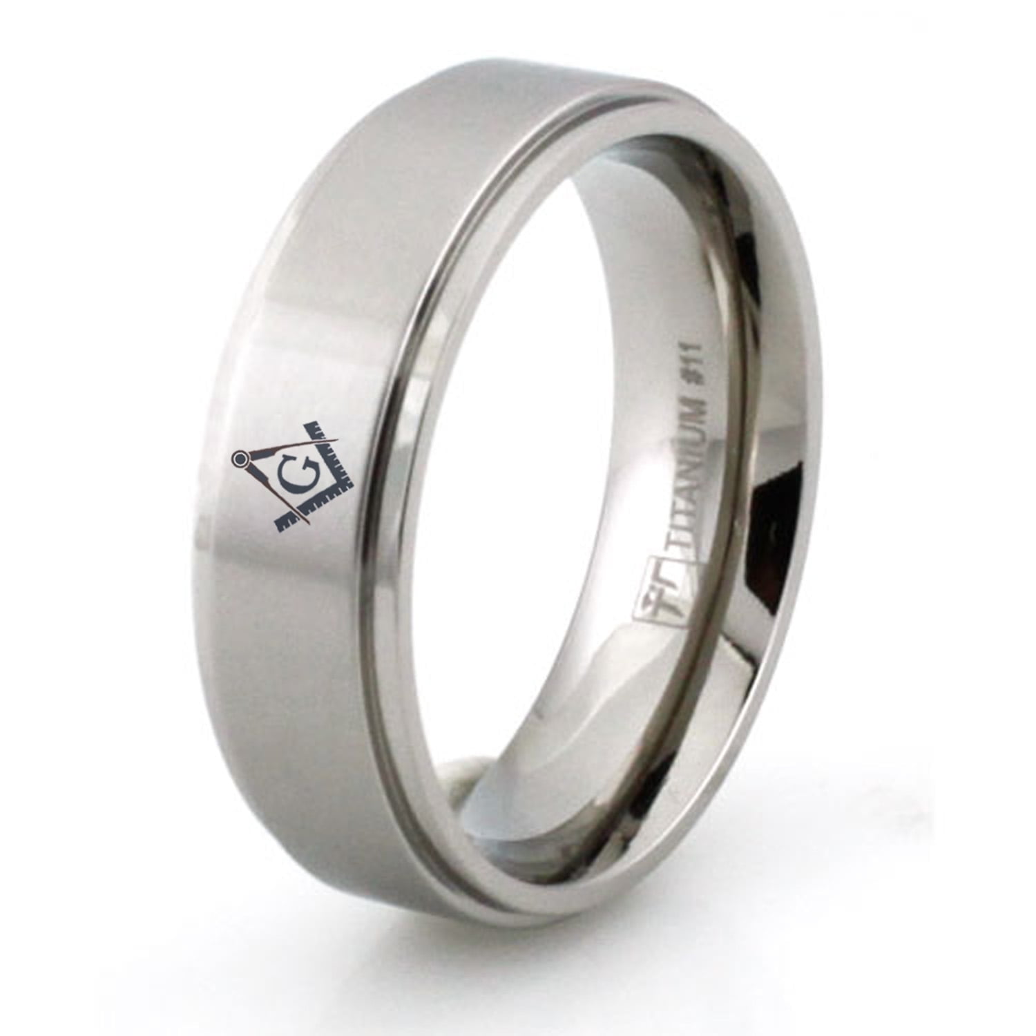 Tioneer Titanium Plain Freemasonry Masonic Design Ring - Walmart.com