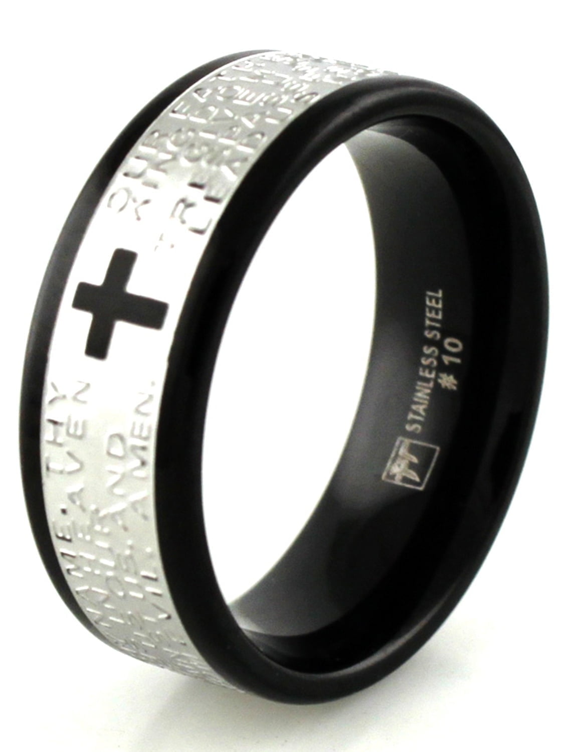 Two-Tone Tioneer Black Tioneer Stainless Steel Lord's Prayer Religious ...
