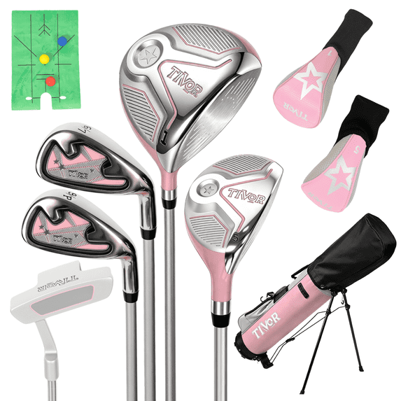Tivor 5-Piece Kids Golf Club Set Left Hand for Ages 8-10 (52-58 Inch ...