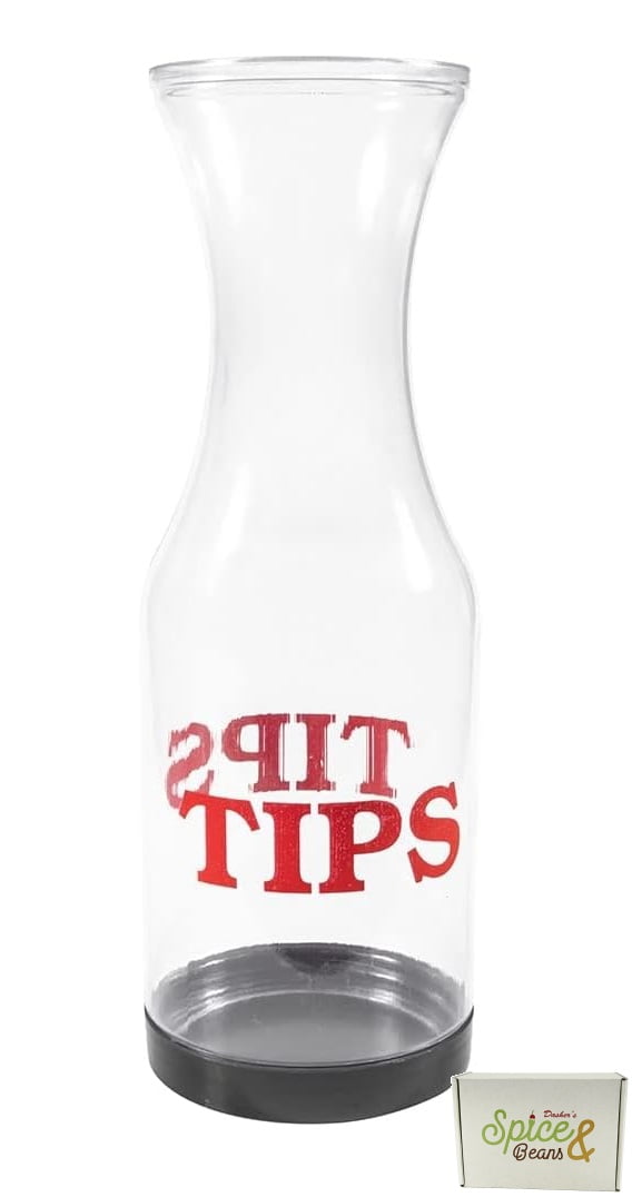 Tip Container | Clear Carafe / Jar for Money | Plastic 10.5 x 3.5 Inch ...