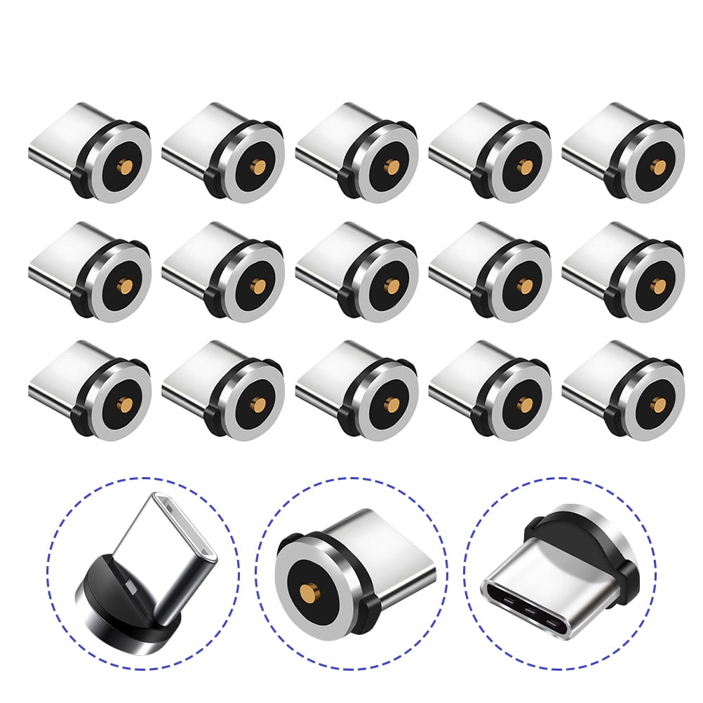 Tip Head For Type C, 15pcs USB C Magnetic Adapter Aluminum 360 Degree ...