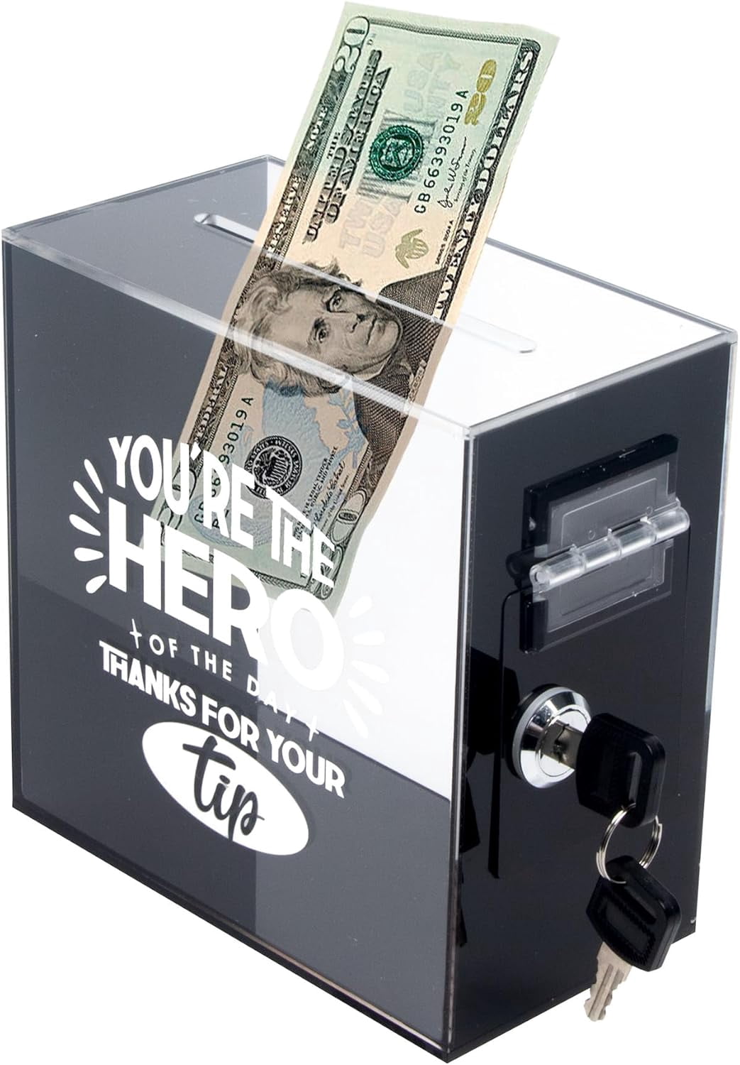 Tip Jar with Lock Acrylic Donation Box with Key Money Collection ...