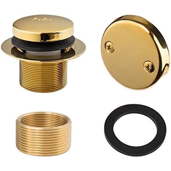 Tip-Toe Bathtub Drains Trim Set with Two-Hole Overflow Faceplate ...