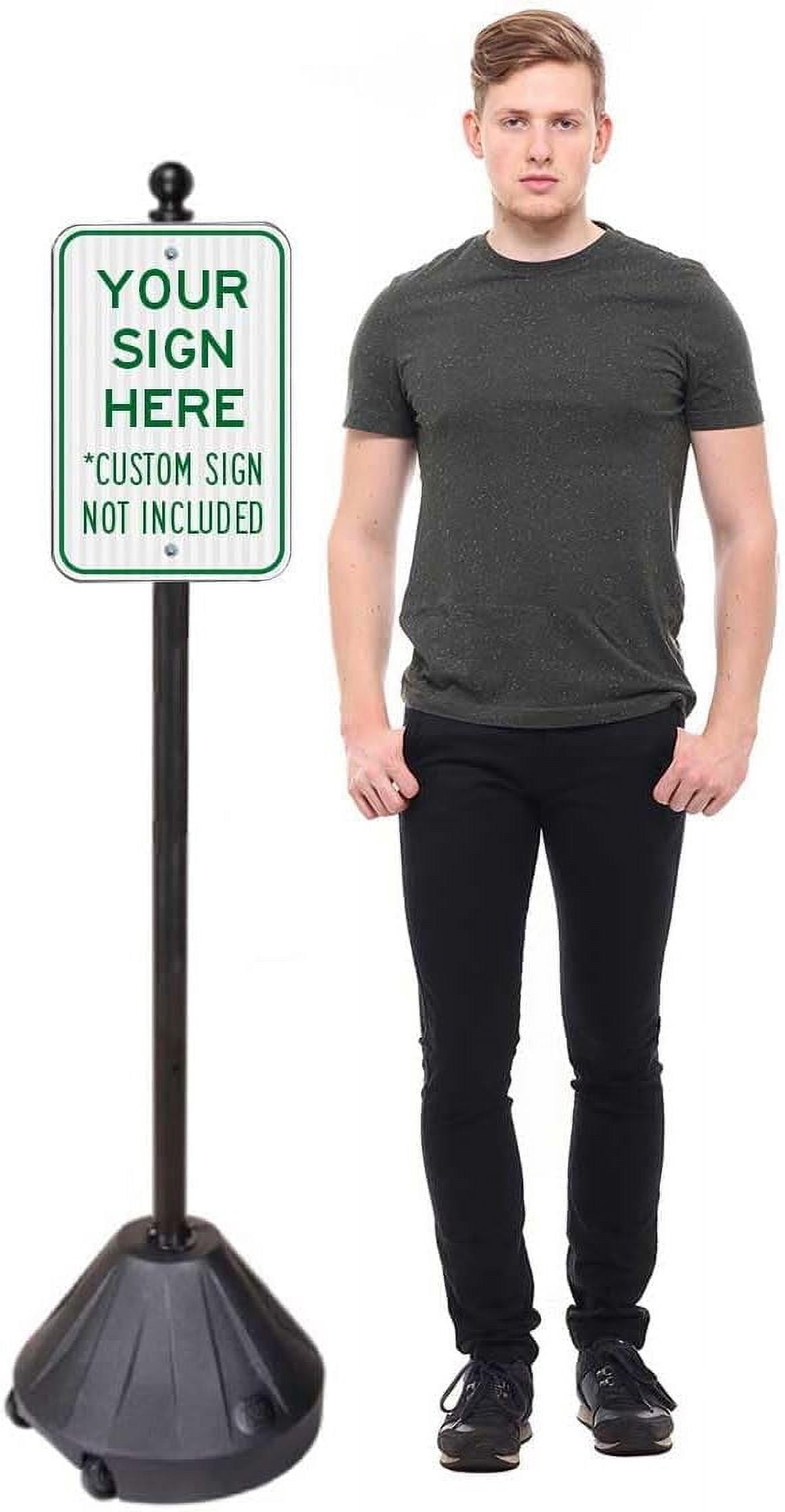 Tip'n Roll Portable Sign Pole - Black 60". with Easy Grab Finial and ...