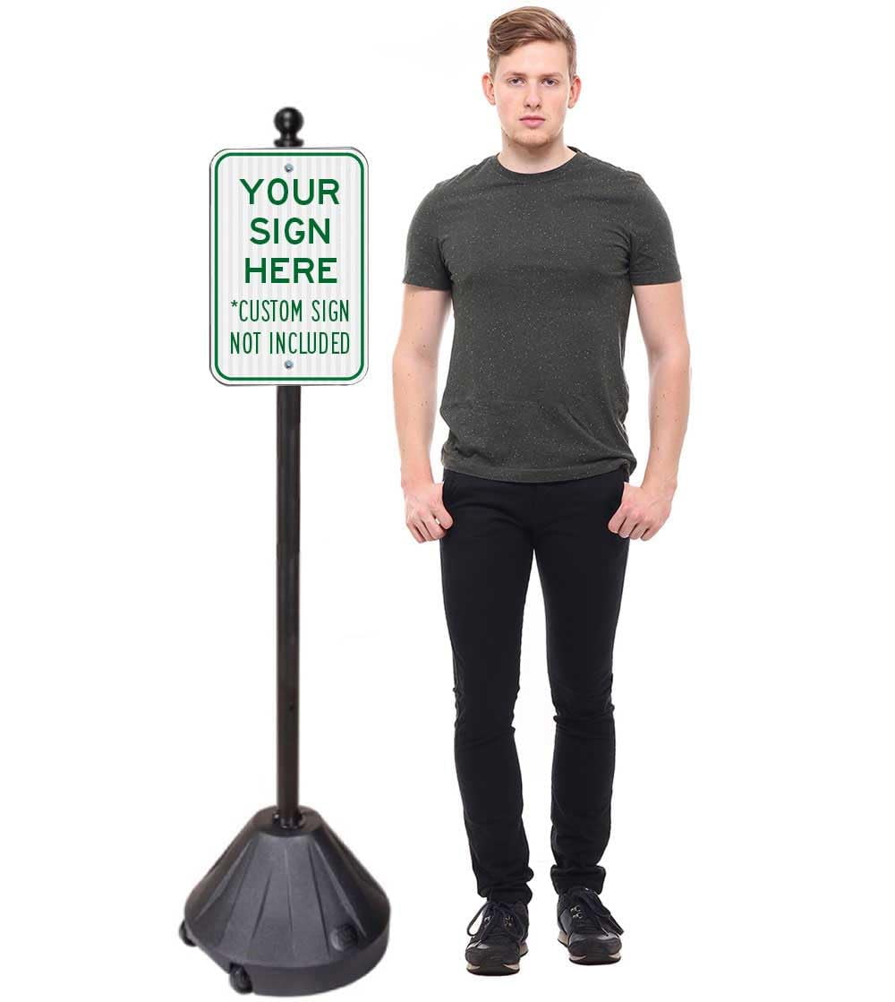 Tip'n Roll Portable Sign Pole with Wheels and Easy Grab Finial, Heavy ...