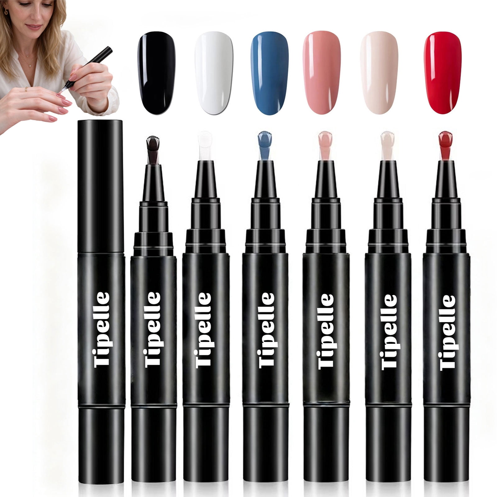 Tipelle Nail Polish Pens Set, Portable Fast Dry for Adults, DIY 6 ...
