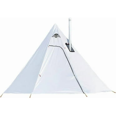 3-4 Person Tipi Hot Tent with Fire Retardant Stove Jack for Outdoor ...