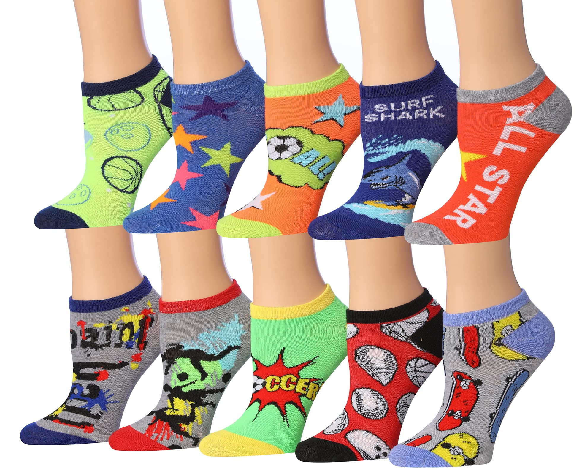 Tipi Toe Kids’ 10-Pack Low Cut Socks – Premium Comfort Multipack ...