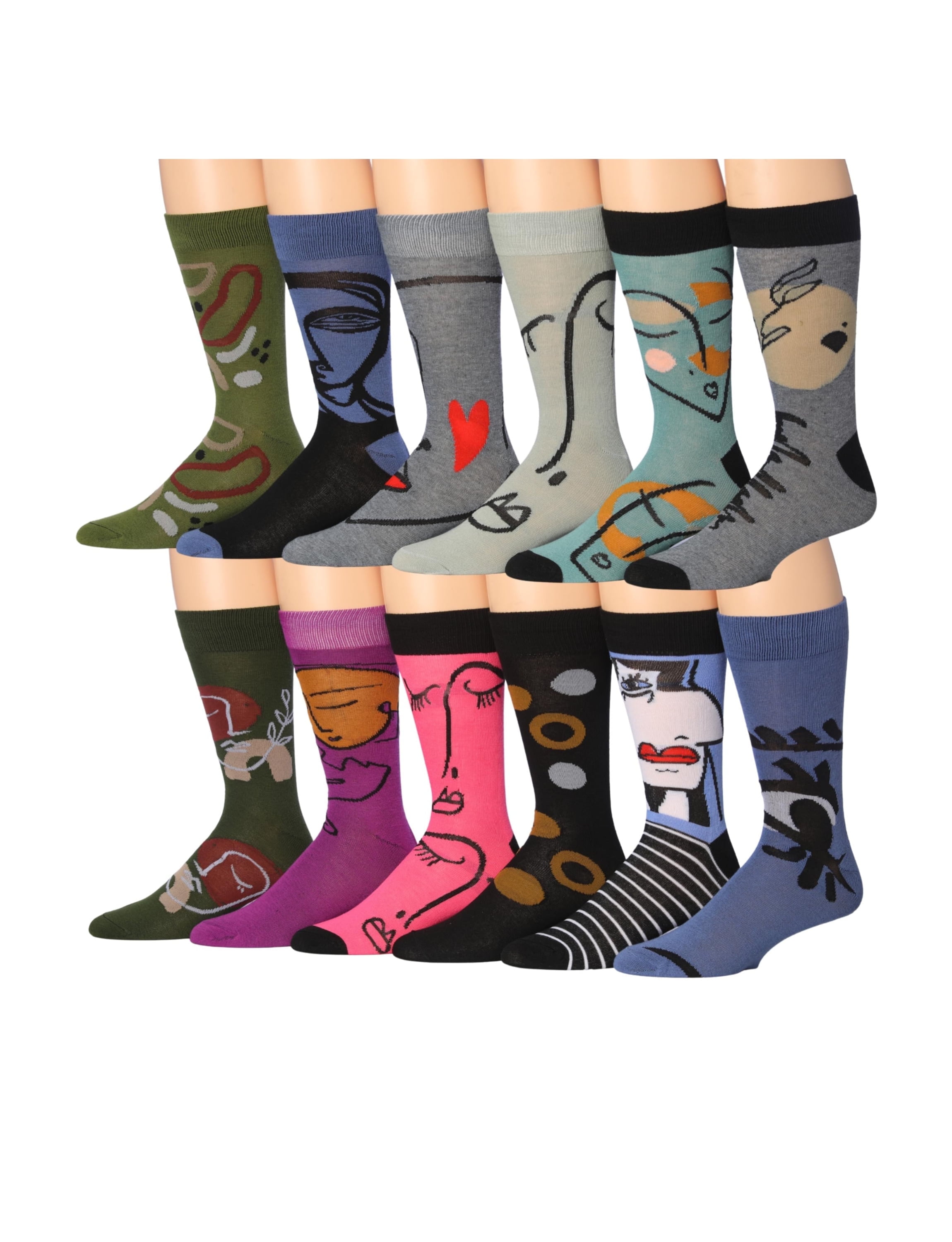JAMES FIALLO Men’s 12-Pair Dress Sock Set, Size 10-13 – Trendy, Elegant ...