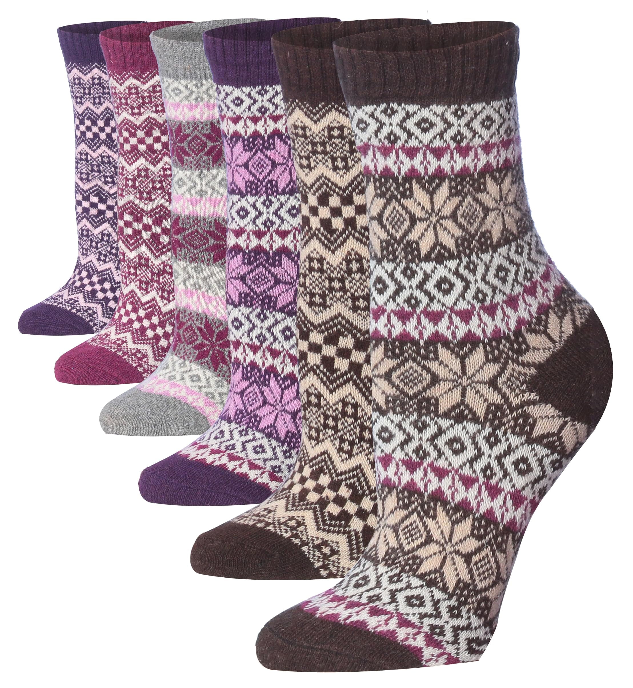 Tipi Toe Premium Crew Socks 6-Pack - Cozy Winter Boot Socks for Women ...