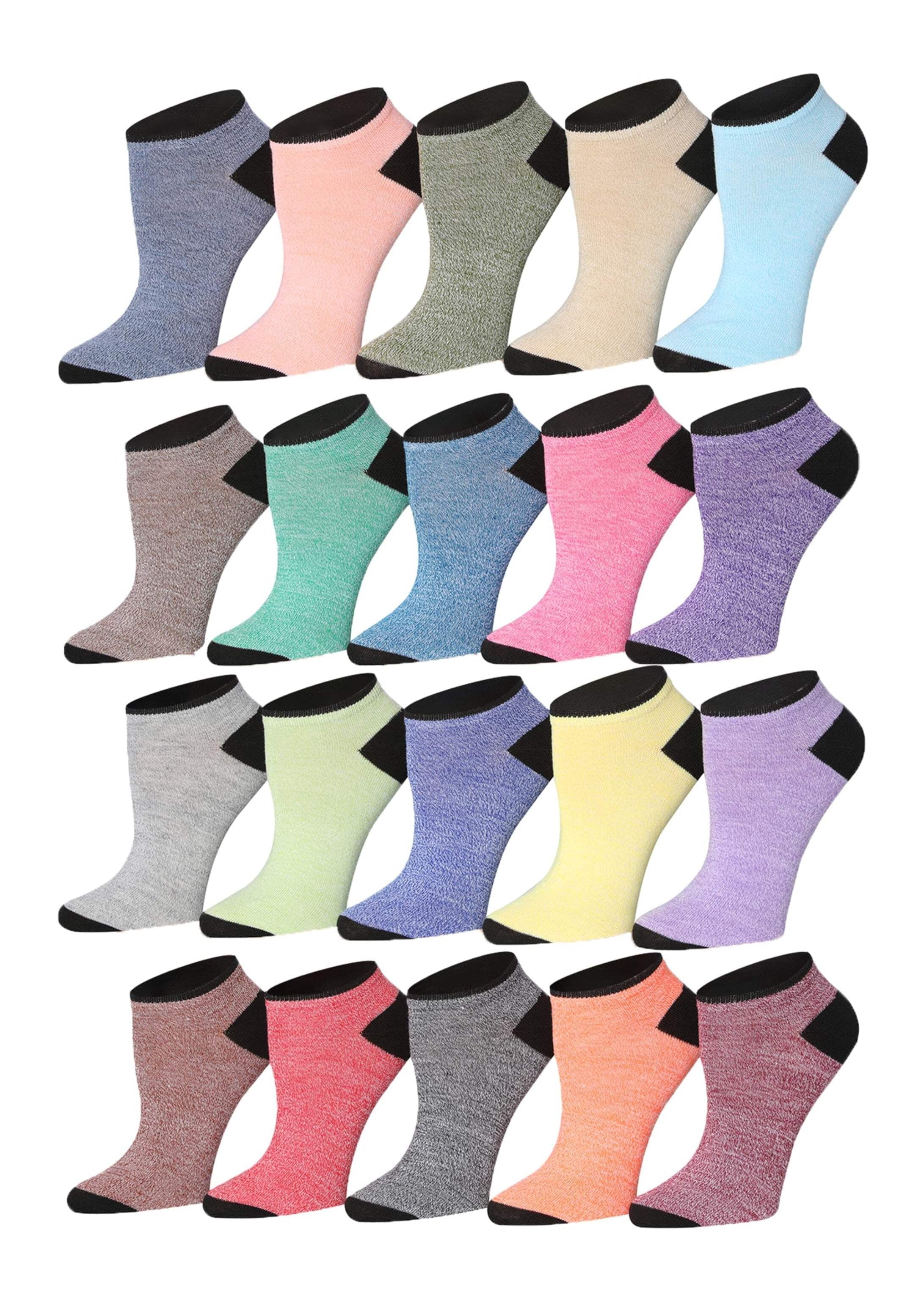 Tipi Toe Women's 20 Pairs Crazy Colorful Fun Patterned No Show Socks ...
