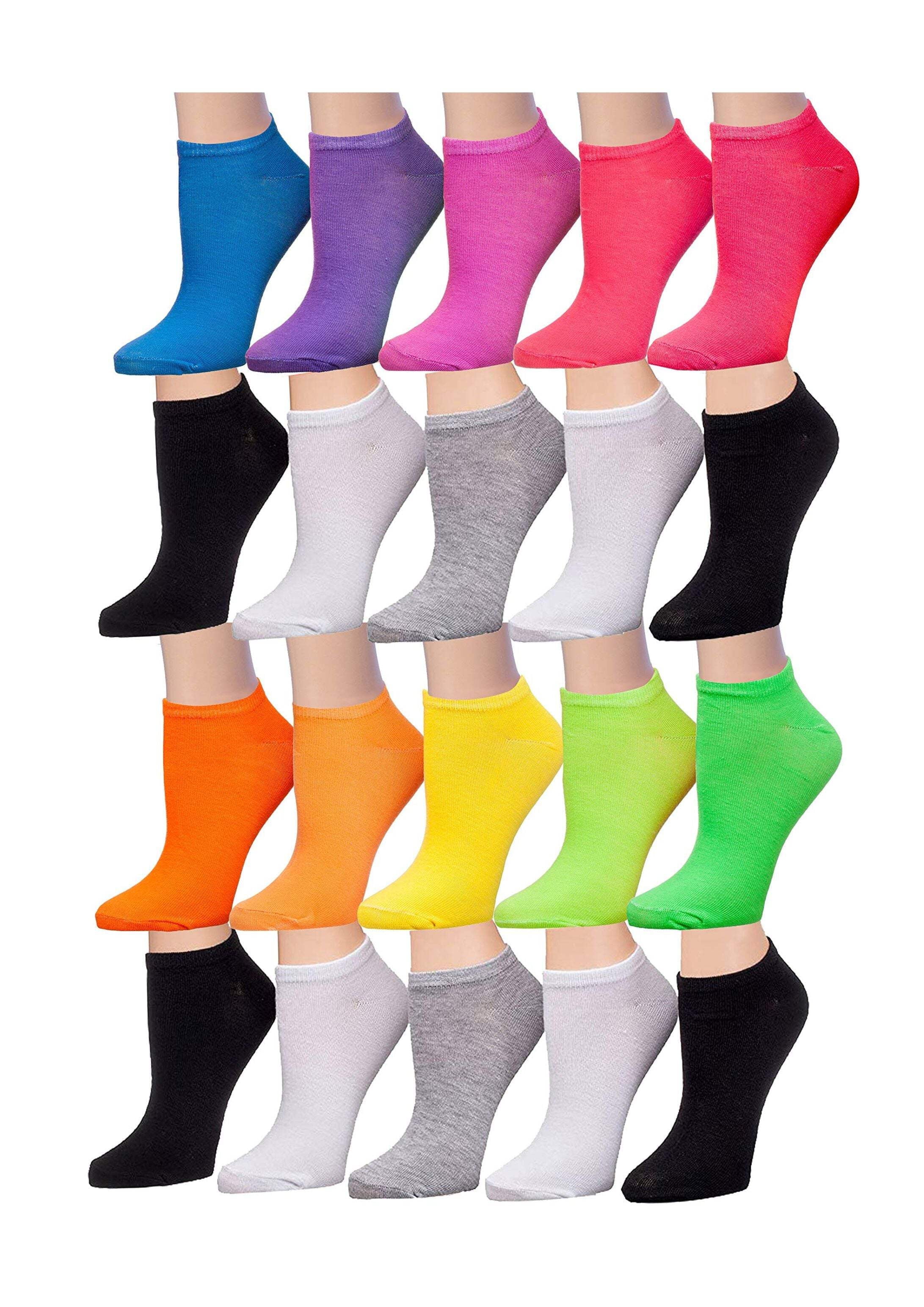 Tipi Toe Women's 20 Pairs Funny Novelty Colorful Patterned Ankle Socks ...