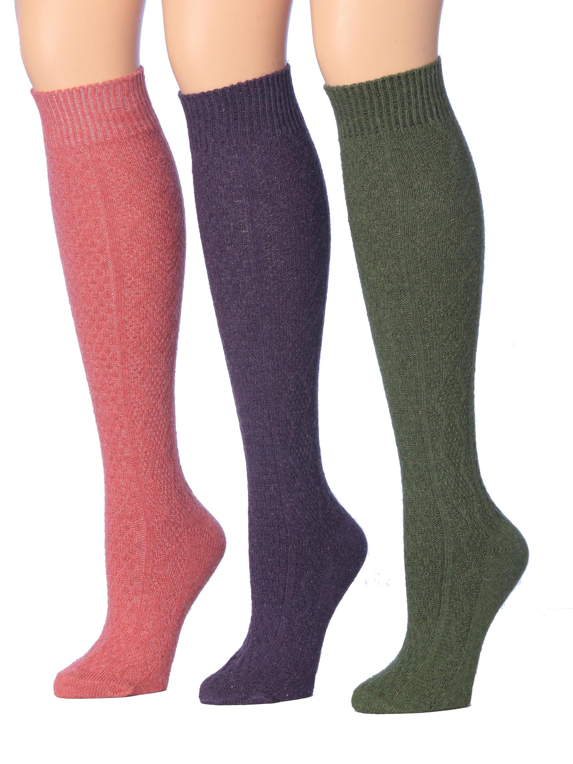 Tipi Toe Women's 3 Pairs Ragg Marled Ribbed over the calf Wool-Blend ...