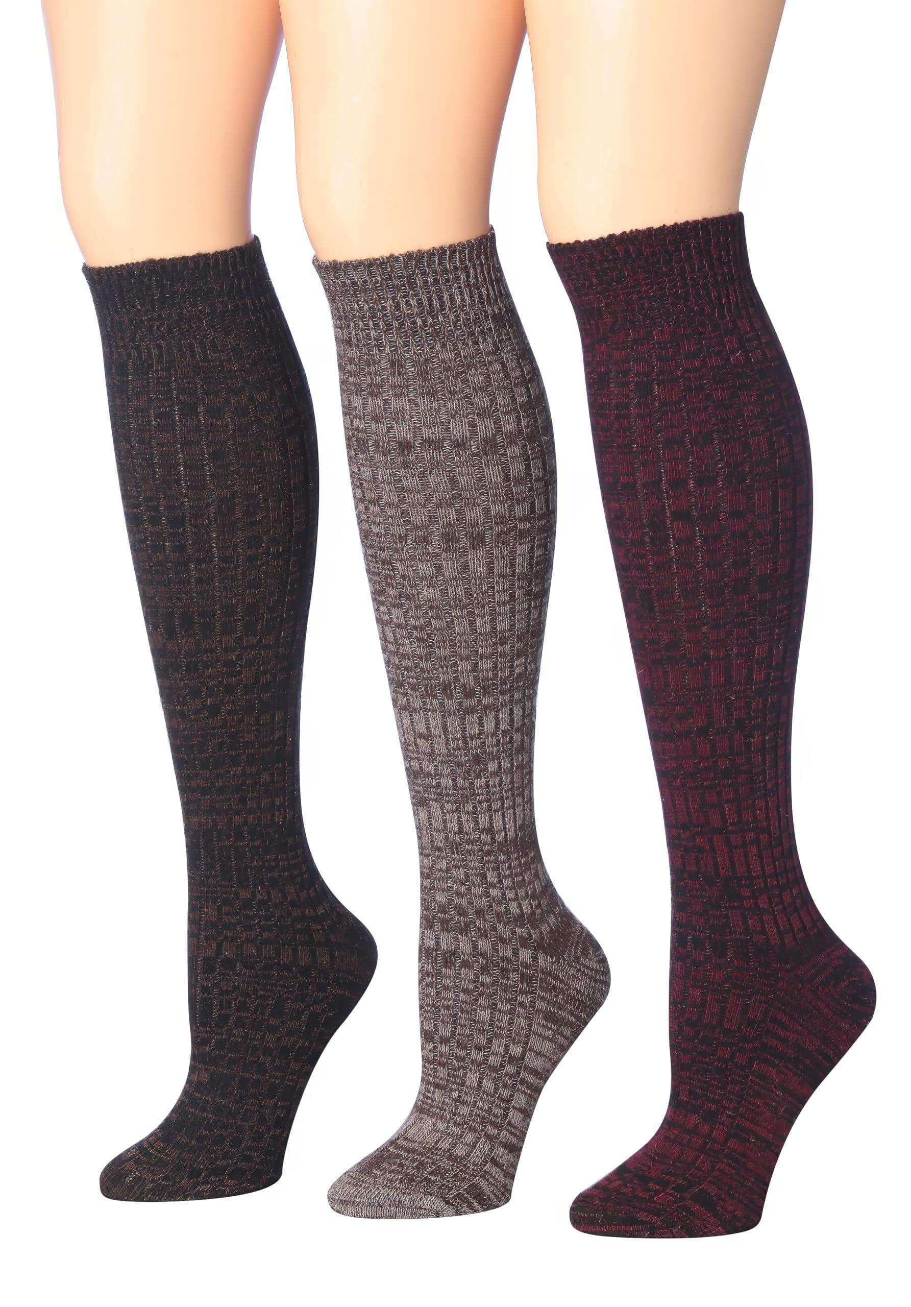 Tipi Toe Women's 3 Pairs Ragg Marled Ribbed over the calf Wool-Blend ...