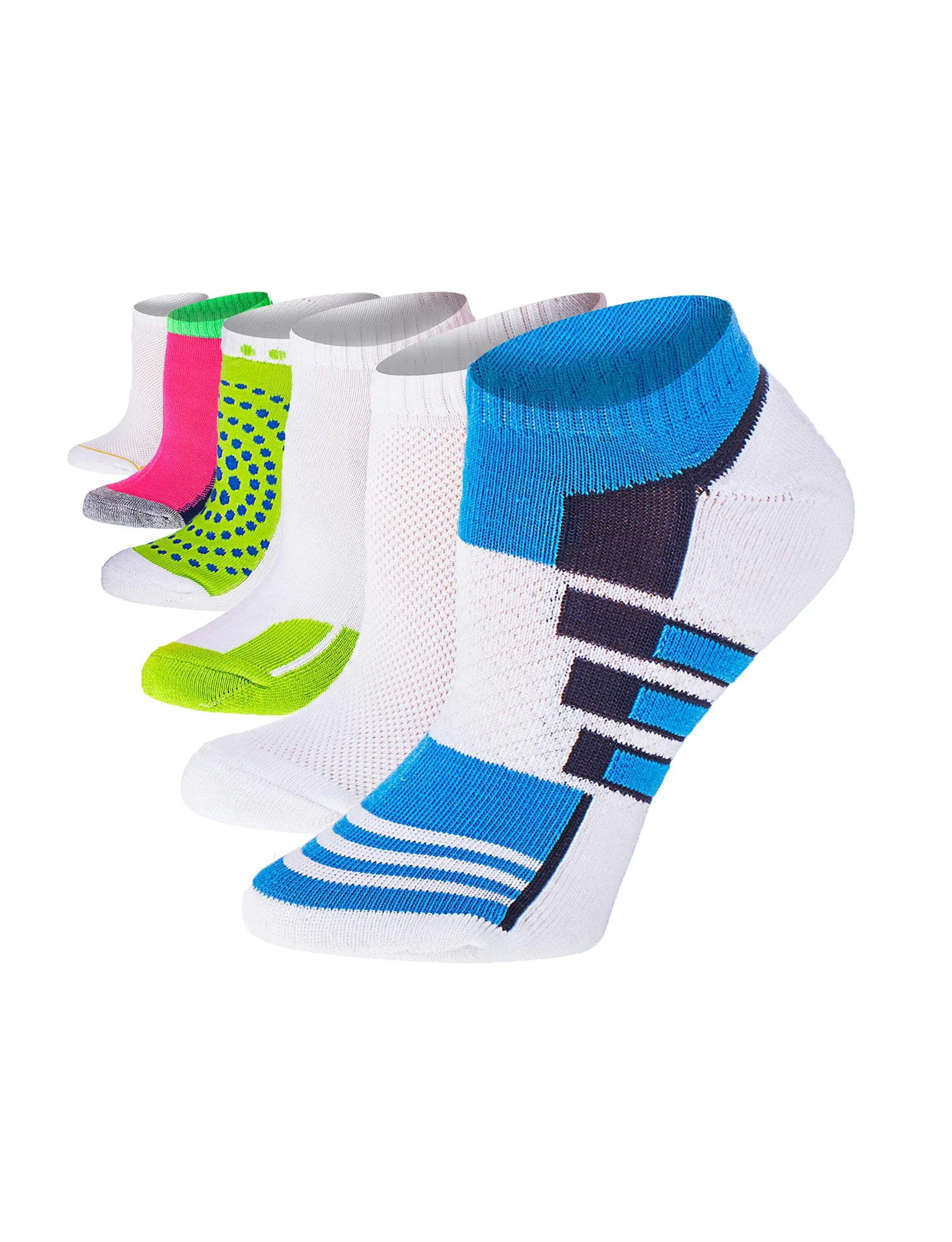 Tipi Toe Women's 6-Pack Athletic Cushioned Comfort Breathable Ankle ...