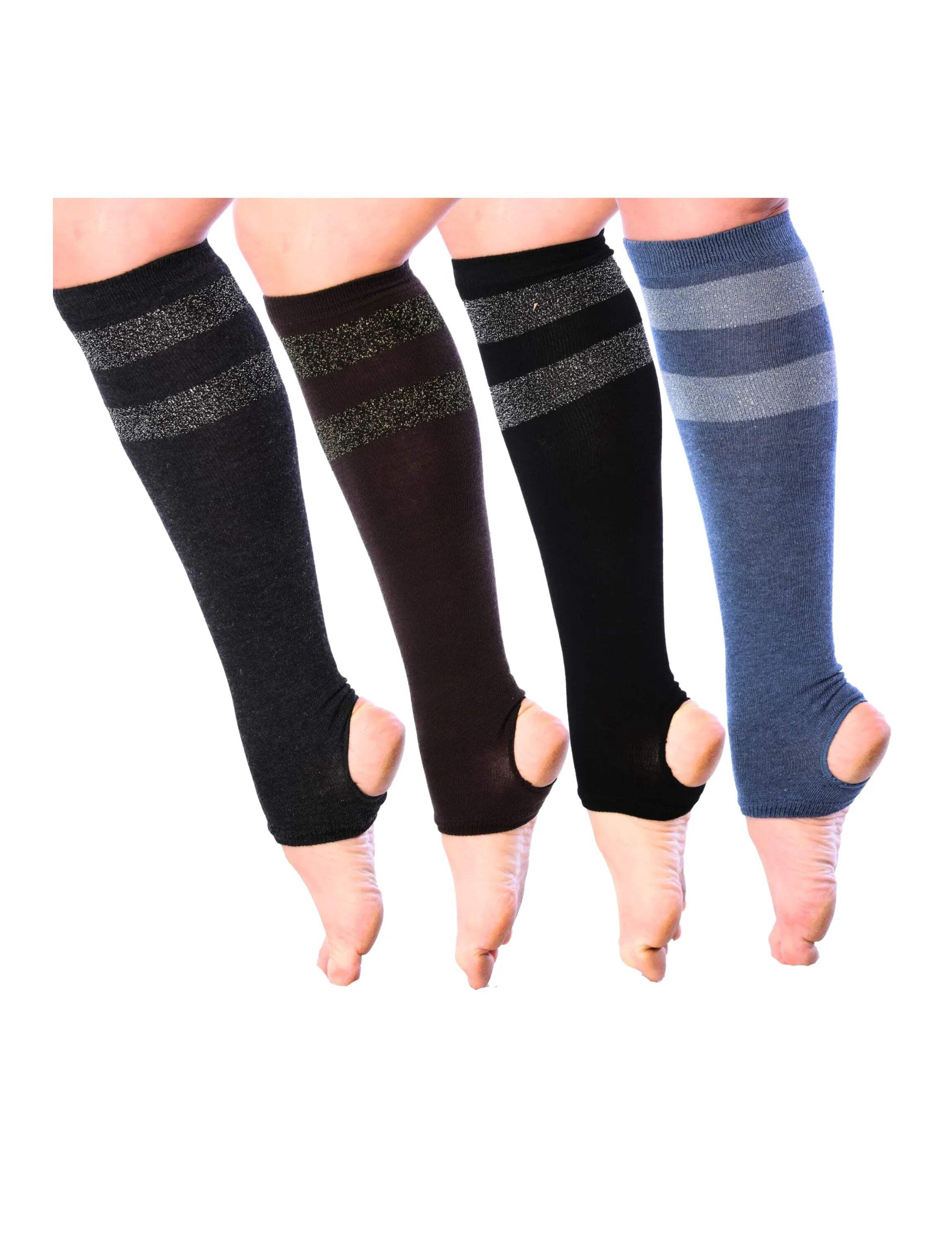 Tipi Toe Women's Stirrup Yoga Socks Lightweight Girl's Toeless Knee ...