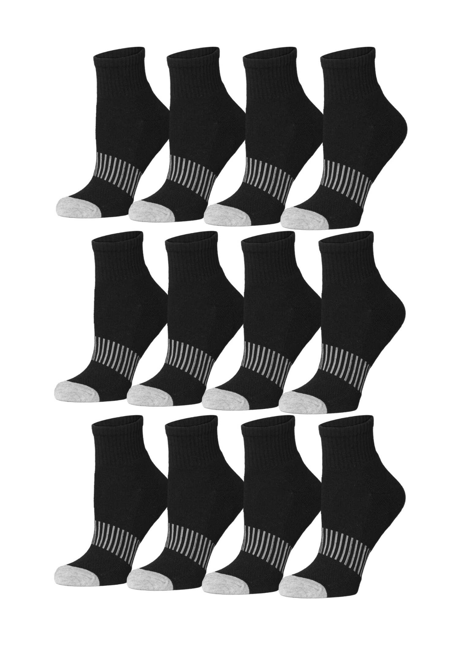 Tipi Toe Womens 12 Pack Quarter Cushioned With Arch Support Athletic ...