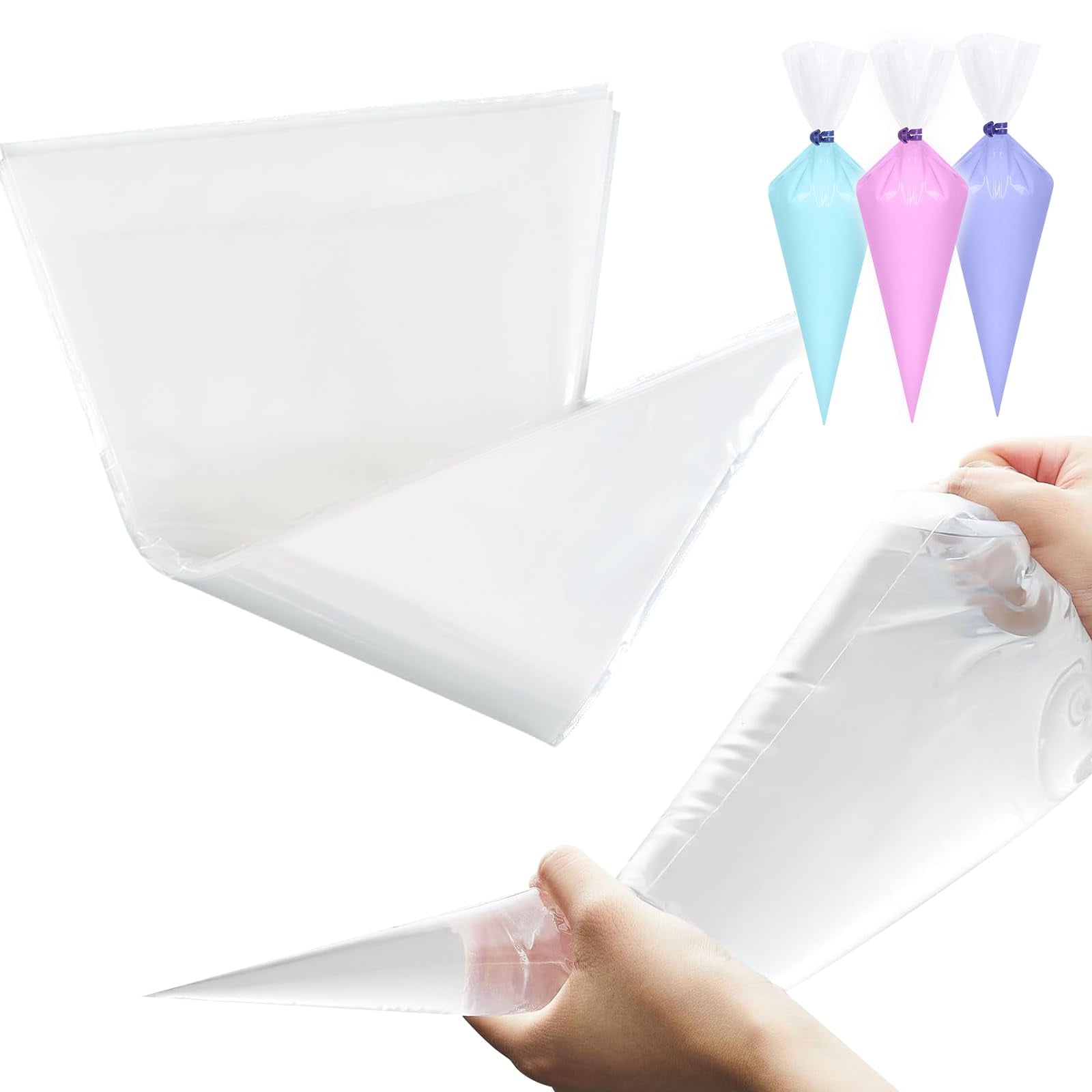 Tipless Piping Bags 24 Inch Disposable 50pcs, Extra Large Thickened ...
