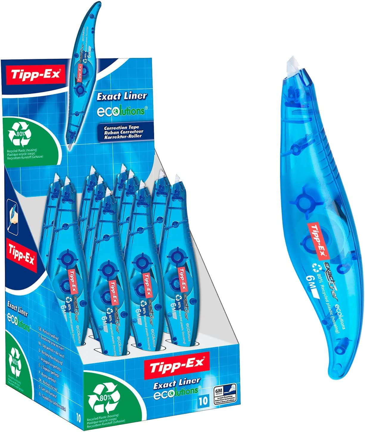 Tipp Ex Exact Liner Correction Tape Roller Pen-Shaped Disposable 5mmx6m ...