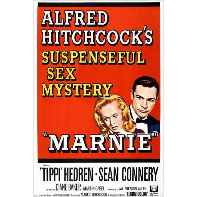 Tippi Hedren Sean Connery Marnie Movie Poster Suspense Sex Mystery
