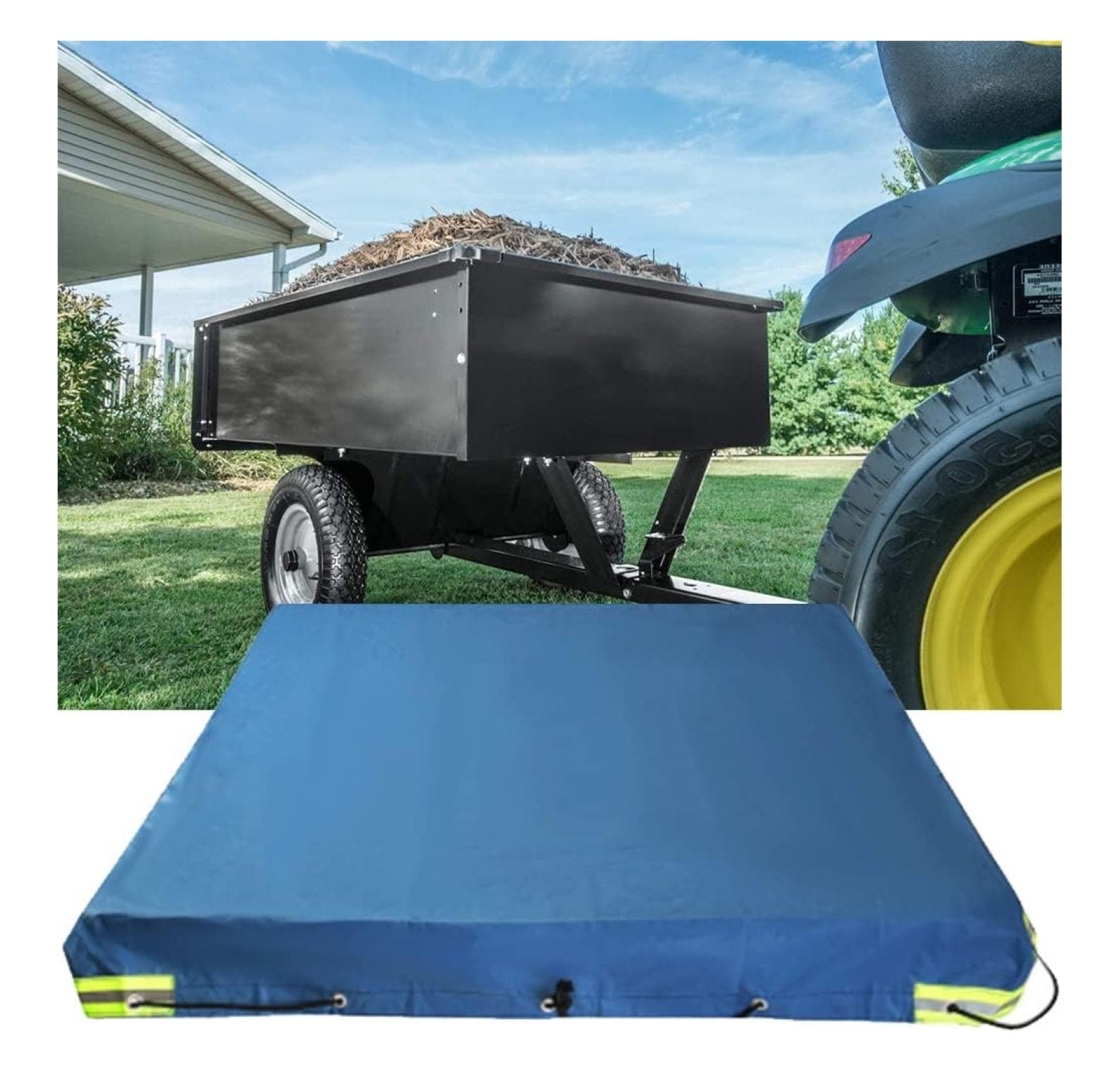 Tipping Trailer Cover for Lawn Tractor, Waterproof Heavy Duty Utility ...