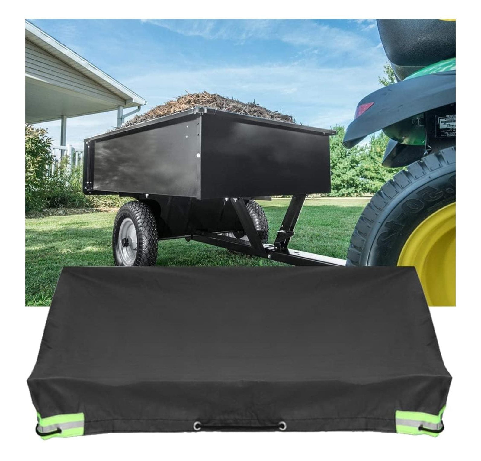 Tipping Trailer Cover for Lawn Tractor, Waterproof Utility Wagon Tow ...
