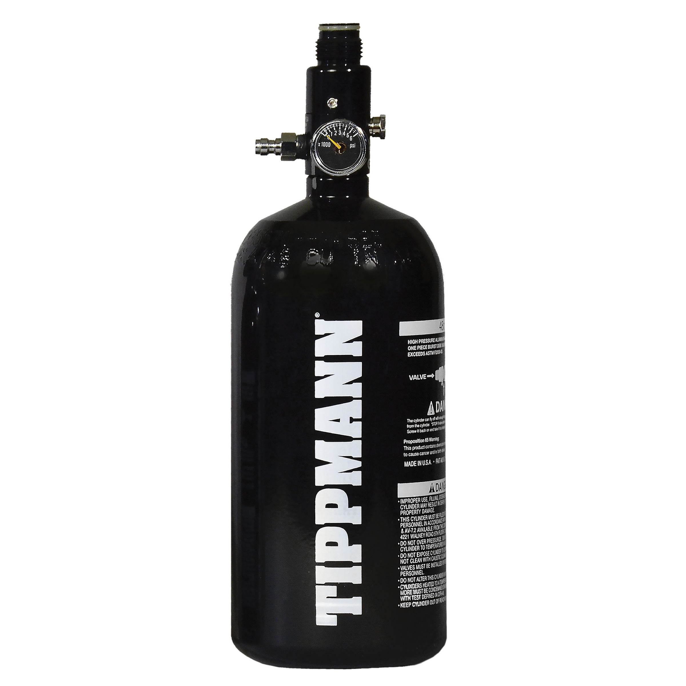 Tippmann 48ci 3,000 PSI Compressed Air Paintball Tank, Black - Walmart.com