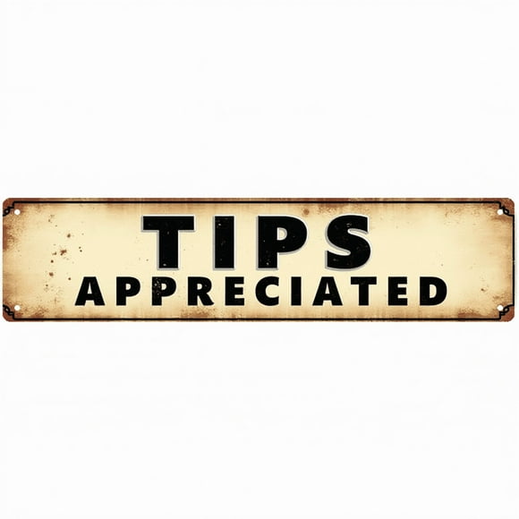 Tips Appreciated Sign