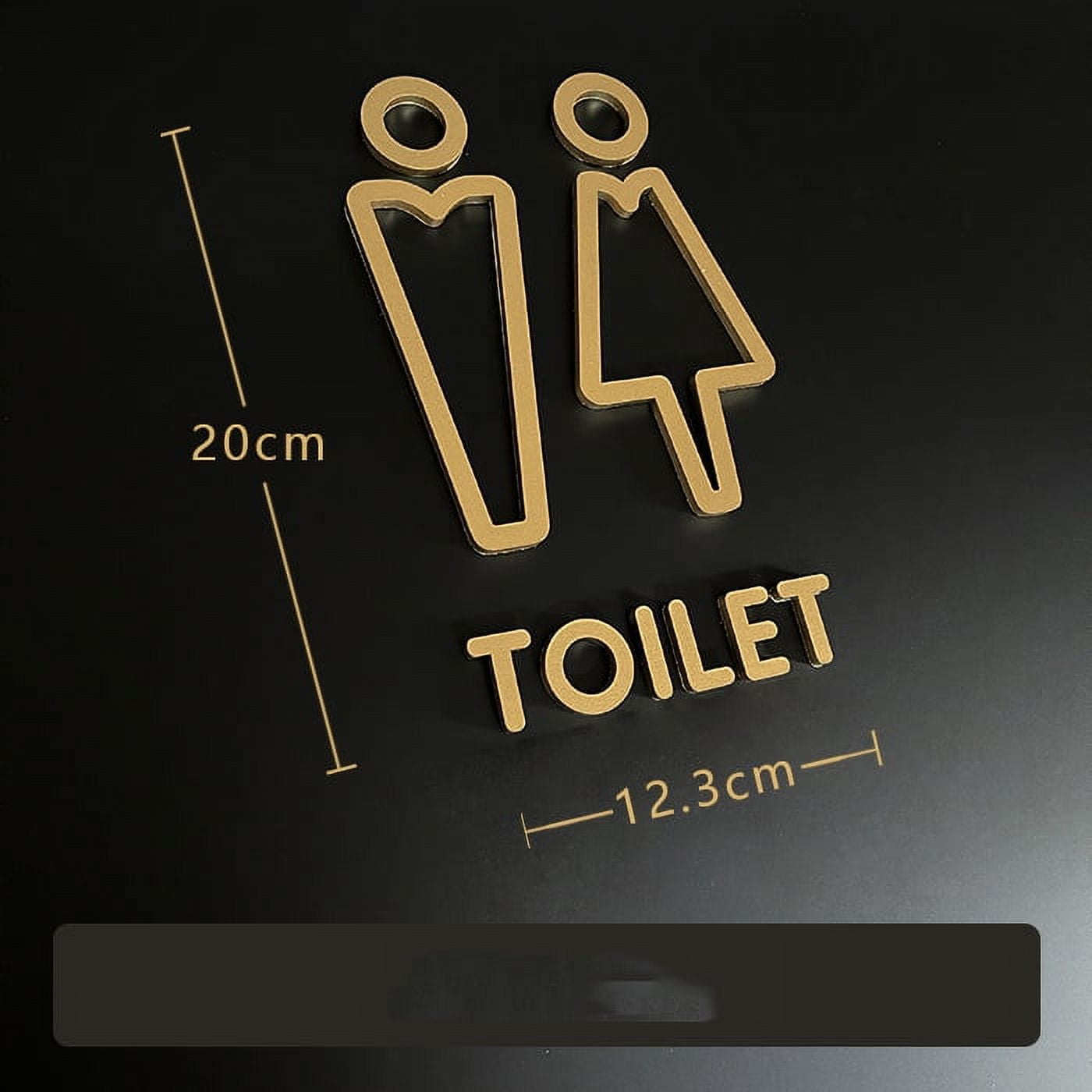Tips Toilet Sign Plate Matte Gold Acrylic 3D Wash Room Door Wall Label ...