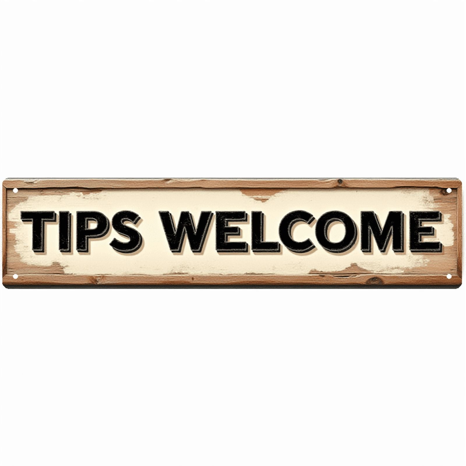 Tips Welcome Tin Sign - 16x4 Inches Retro Bar Decor for Wall, Ideal for ...