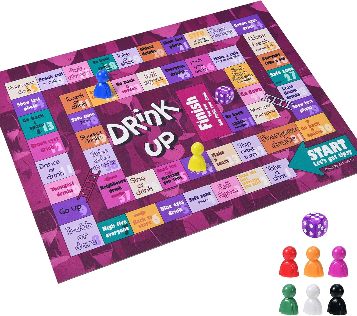 Tipsy Drinking Board Game,Leather Land Drinking Games for Adults,Interactive Girls Night ...