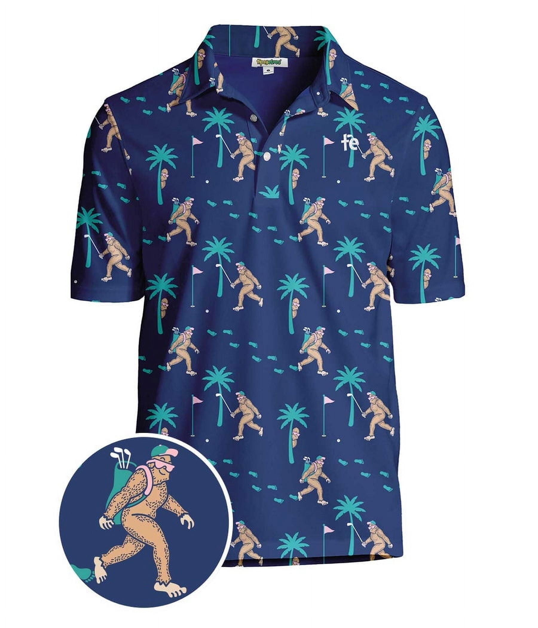 Tipsy Elves Men's Athletic Bigfoot Bogey Golf Polo Size Large - Walmart.com