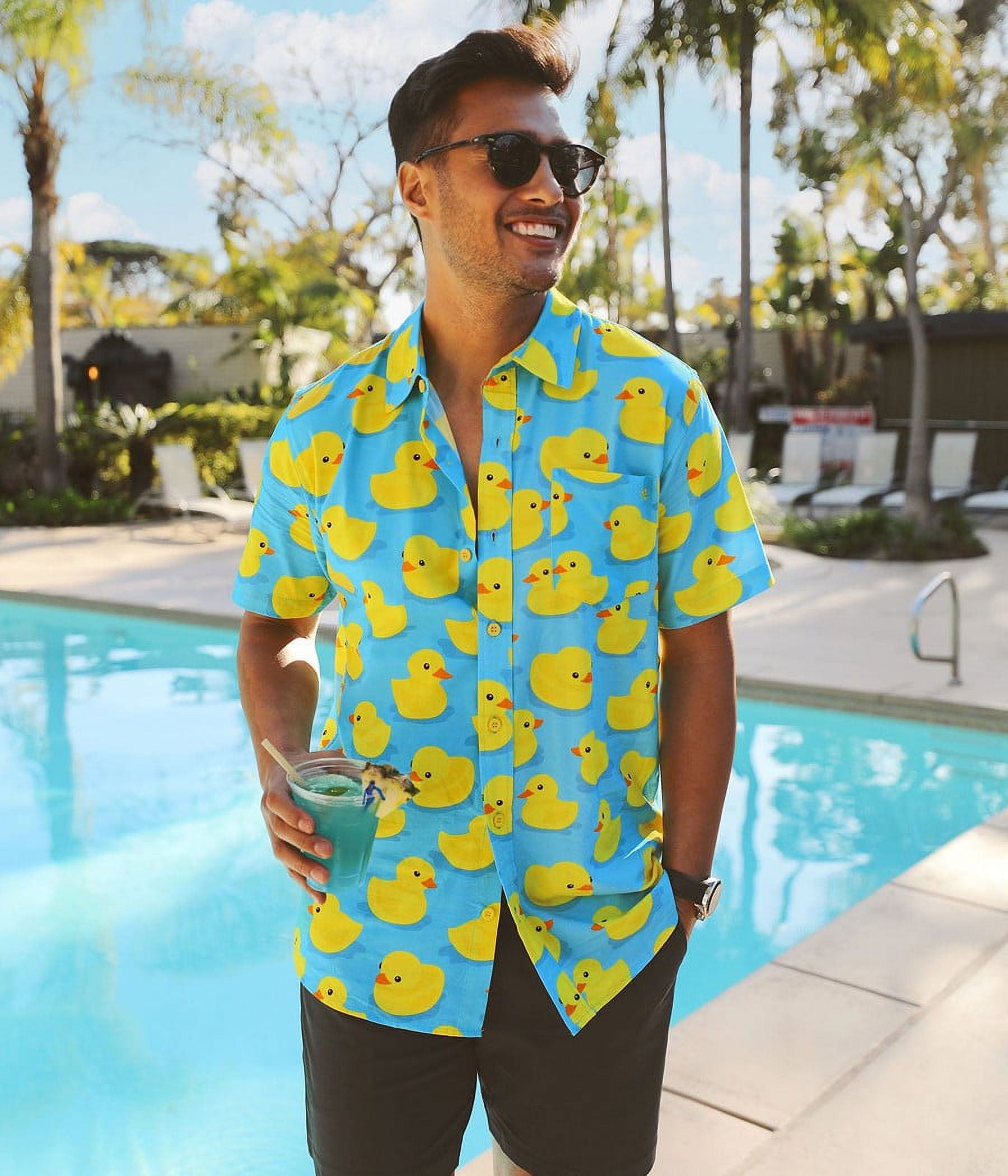 Tipsy Elves Men's Vacation Rubber Ducky Hawaiian Shirt Size Medium ...
