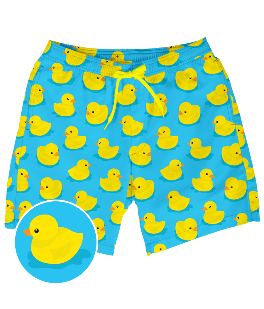 Tipsy Elves Men's Vacation Rubber Ducky Stretch Swim Trunks Size Medium ...